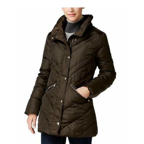 London Fog | Jackets & Coats | London Fog Puffer Jacket Moss Green Faux ...